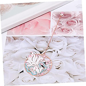 SAFIGLE Metal Bookmarks Chinese Gift Book Gifts Book Page Holder Book Marking Tag Retro Bookmarks Gift Pendant Round Fan Books Bookmarks Plant Printing Beautiful Magnet Bookmarks Rose Gold