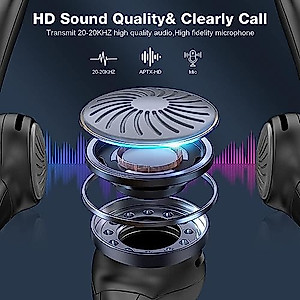 Open Ear Headphones Wireless Bluetooth 5.2, Bone Conduction Headphones Up to 10H Playtime Built-in Mic Wireless Bluetooth Headphones IPX4 Waterproof Headset for Running, Gym, Hiking, Cycling