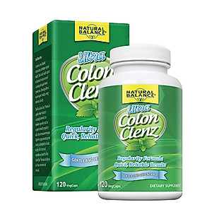 Natural Balance Ultra Colon Clenz | Herbal Colon Cleanse & Detox Supplement | Gentle & Dependable Overnight Formula | 120 Vegetarian Capsules