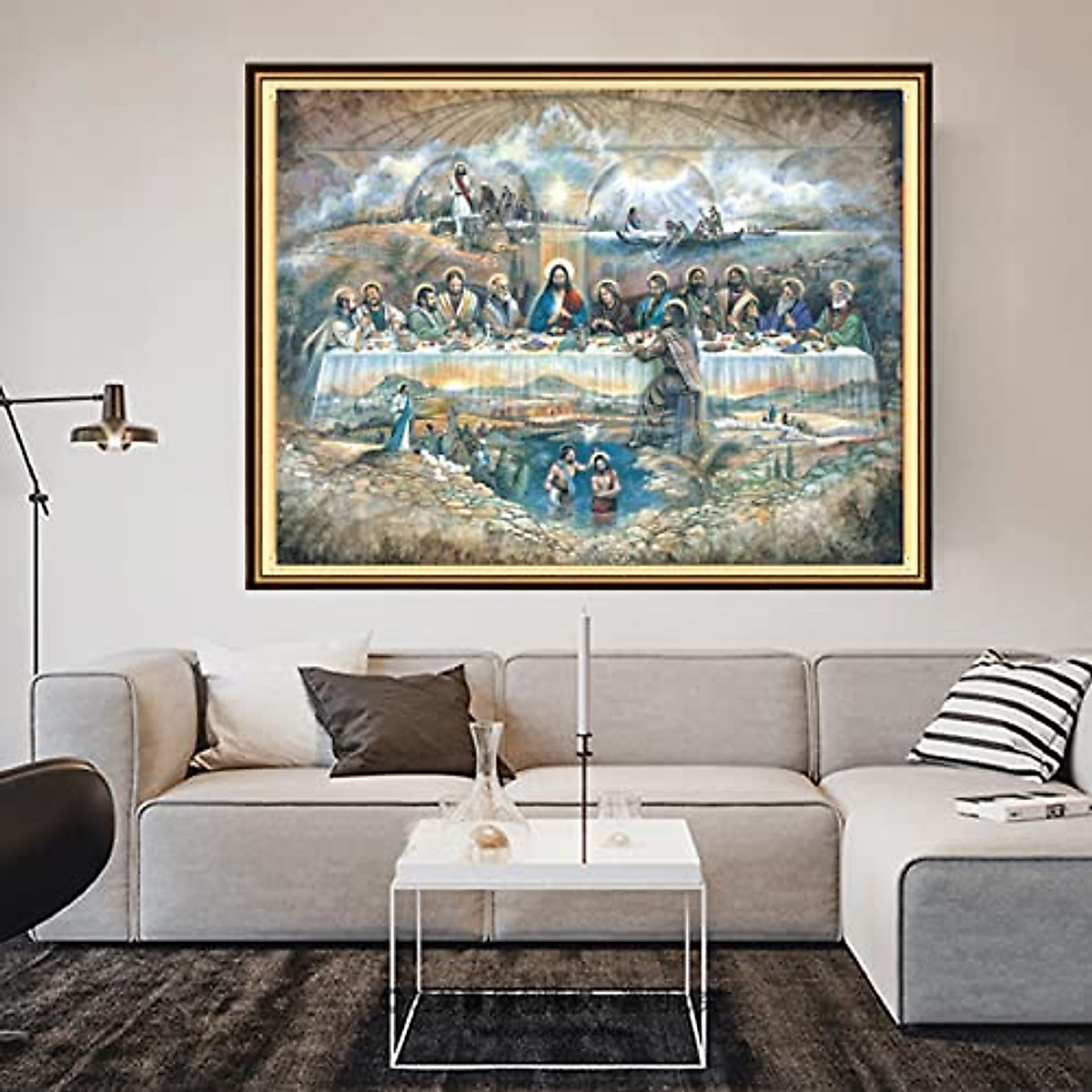 Joyhoor Cross Stitch Kits for Beginners Stamped Cross-Stitch Supplies Needlework preprint Embroidery Kits for Adults DIY Needlepoint Kits Embroidery Patterns 11CT-Last Supper 15.7x19.7 inch