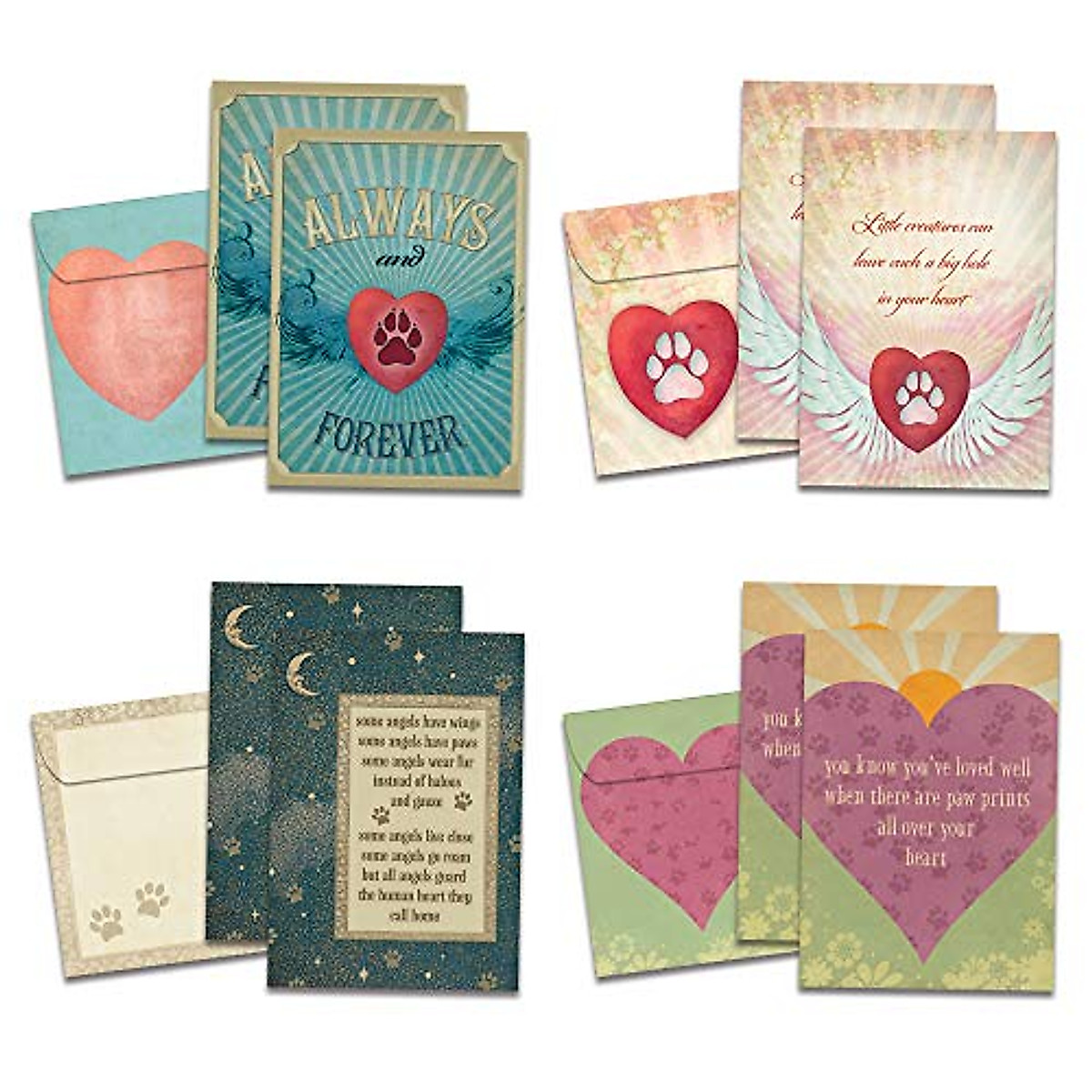 Tree-Free Greetings Forever Friends Pet Sympathy Card Assortment, 5 x 7 Inches, 8 Cards and Envelopes per Set (GA31528)