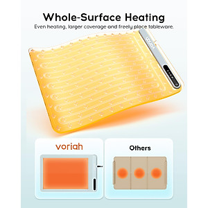 Voriah Electric Warming Tray, Foldable Food Warmers, Portable Food Warming Mat, Compact Heating Tray, 3 Heat Settings Auto Power Off, Heating Mat for Food for Events Home Buffets Party Daily Use