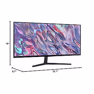SAMSUNG 34" ViewFinity S50GC Series Ultra-WQHD Monitor, 100Hz, 5ms, HDR10, AMD FreeSync, Eye Care, Borderless Design, PIP, PBP, LS34C502GANXZA, 2023, Black