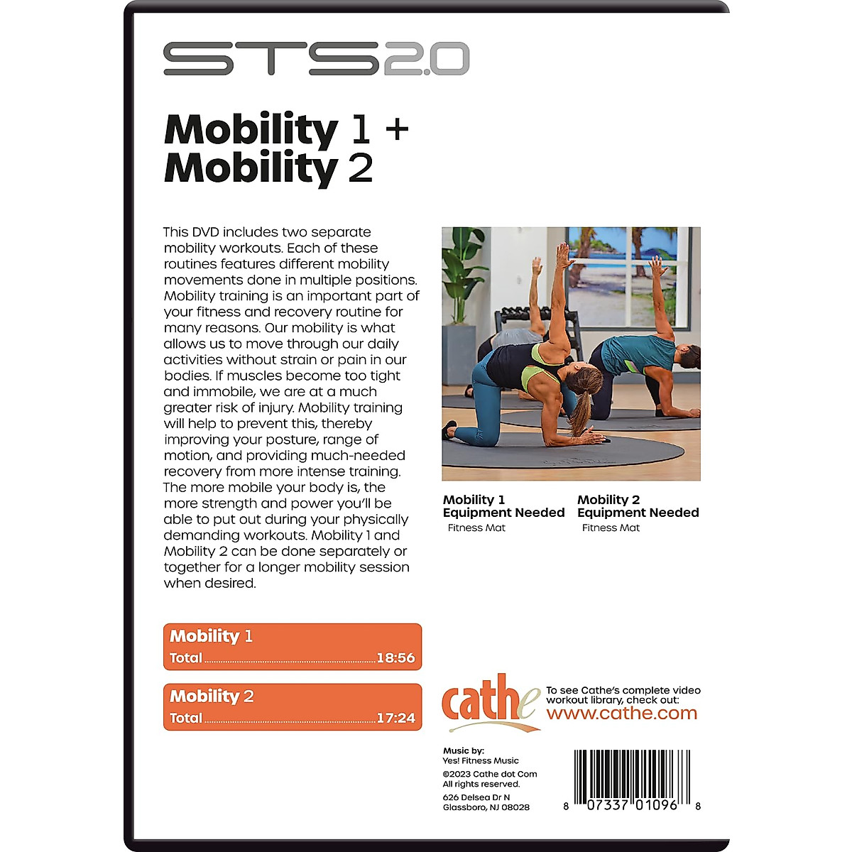 Cathe STS 2.0 Mobility 1 + Mobility 2 Recovery DVD For Women and Men - Two Workouts On One DVD - Use These Workouts To Improve Joint Mobility, Flexibility, Range Of Motion,Strength, Balance,Posture, and Functional Movement