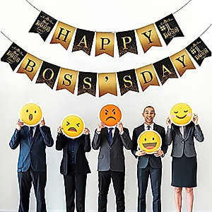 Happy Boss’s Day Banner Party Decorations Supplies - International Boss Day Hanging Banner Number 1 Boss Decoration Banner Best Boss Ever Party Decor