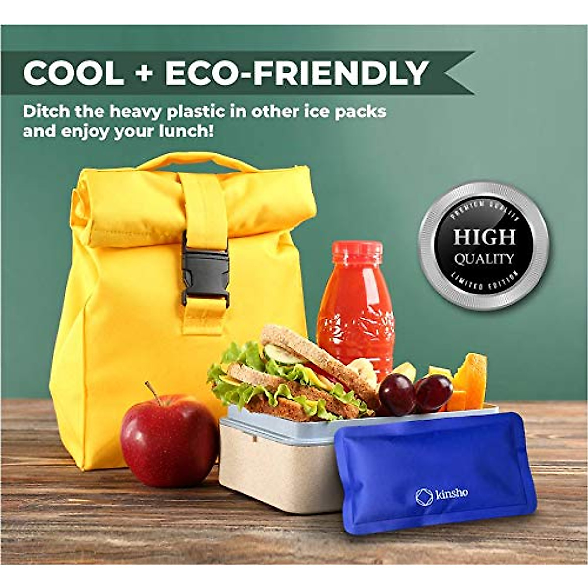 Ice Packs for Lunch Box Bag and Bento Boxes, 4 Pack Set, Reusable and Refreezable Soft Slim Pouches for Kids Boys Adults, Travel, School, Work, Camping, Long Lasting Cold, Flexible | Blue Grey…