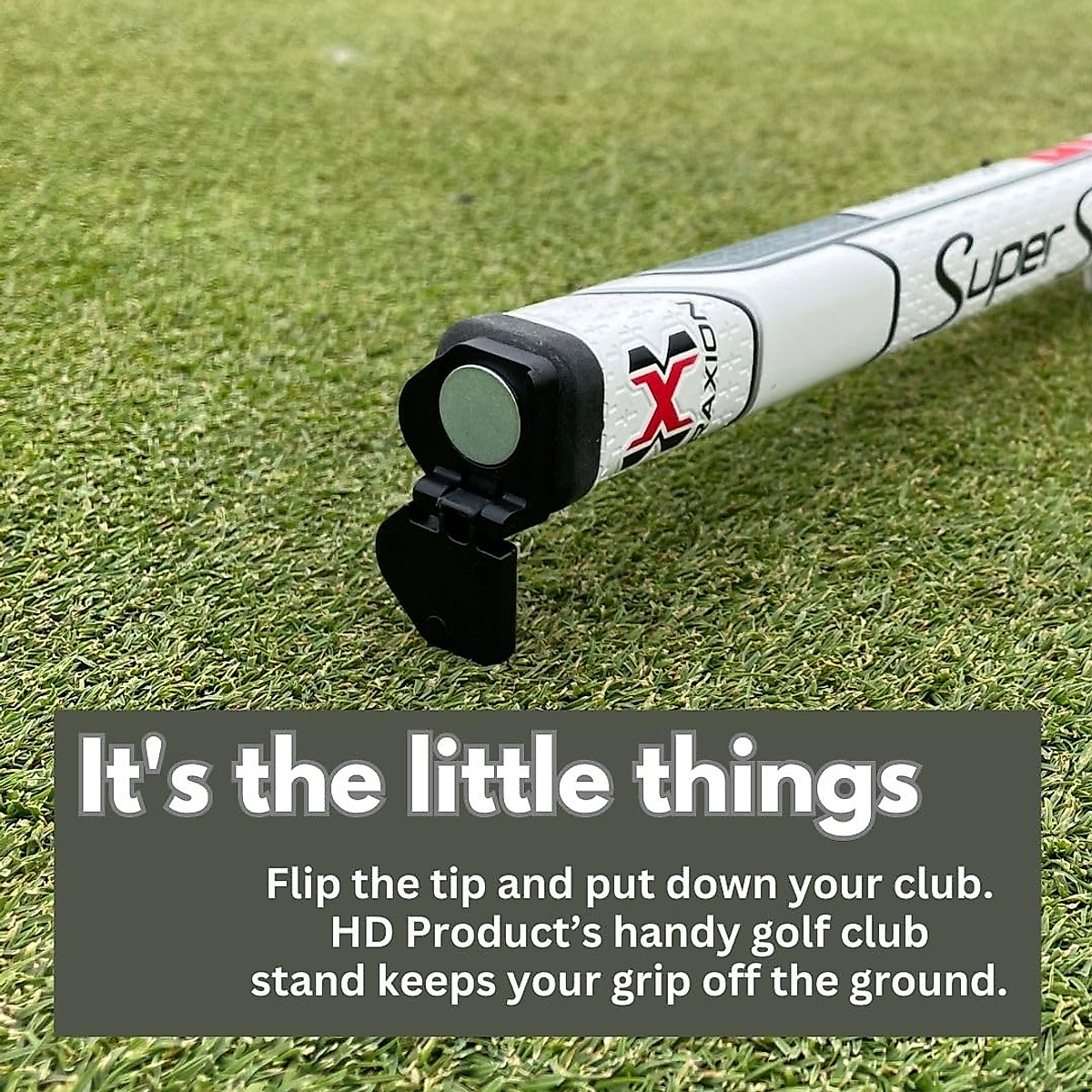 Golf Chipper and Putter Prop Stands – Hinged Putter Stand Cap Keeps Golf Club Shafts Off Ground – Putter Holder by HD Products (Ovesized)