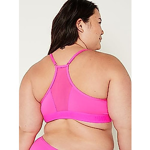Victoria's Secret Pink Ultimate Racerback Sports Bra, Low Impact Bras for Women, Athletic, Pink (XL)