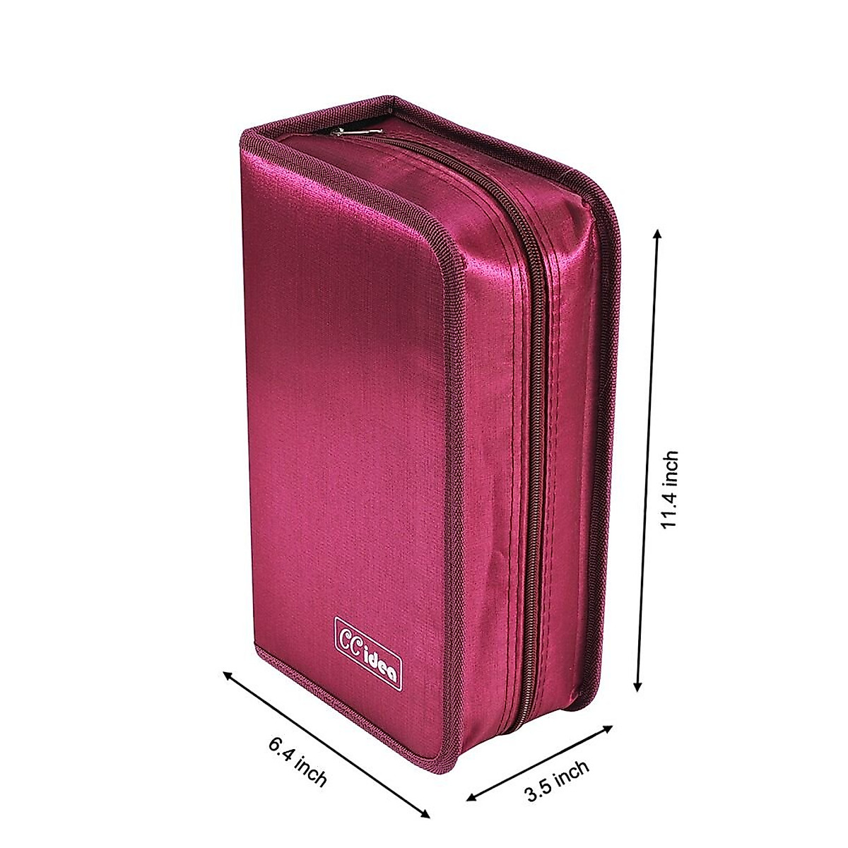 CCidea CD Case DVD Storage Holder, 128 Capacity DVD Cases Organizer CD Plastic Protective Carrying Binder,Portable Cd Wallet for Home Travel (Red)