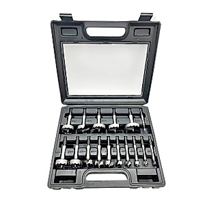 CORTOOL Forstner Bit Set 16Pcs Hex Shank, Wood Drill Bits Set with Multi Sided Shank