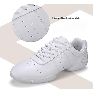 Fenlogft Women Ultra Comfortable Aerobic Cheer Sport Shoes - Training Competition Cheerleading Sneakers for Adults and Youth Girl (7,White)
