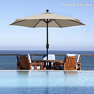 EliteShade USA Sunumbrella 7.5FT Replacement Cover 6 Ribs Market Patio Umbrella Canopy Cover (CANOPY ONLY) (Beige)