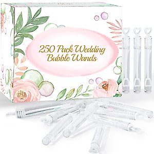 250 Pack Mini Bubble Wands Bulk, Party Favors for Weddings, Valentine's Day, Anniversaries, Celebrations, Graduation, Birthday for Boys Girls Kids Toddler Adults