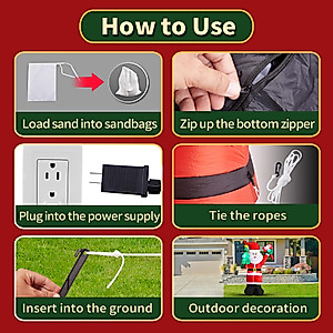 6FT Christmas Inflatables Santa Claus with Welcome Sign and Tree, Outdoor Christmas Holiday Decorations Clearance Blow Up Santa with Built-in 4 LED Lights for Home Party Yard Lawn, Housen Solutions