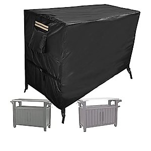YOKMAES Prep Table Cover Compatible with 52 Inch Keter Unity XL Portable Outdoor Table, Waterproof and Windproof Durable Cover with Corner Protector(55'' L x 24'' W x 31.5'' H), Black
