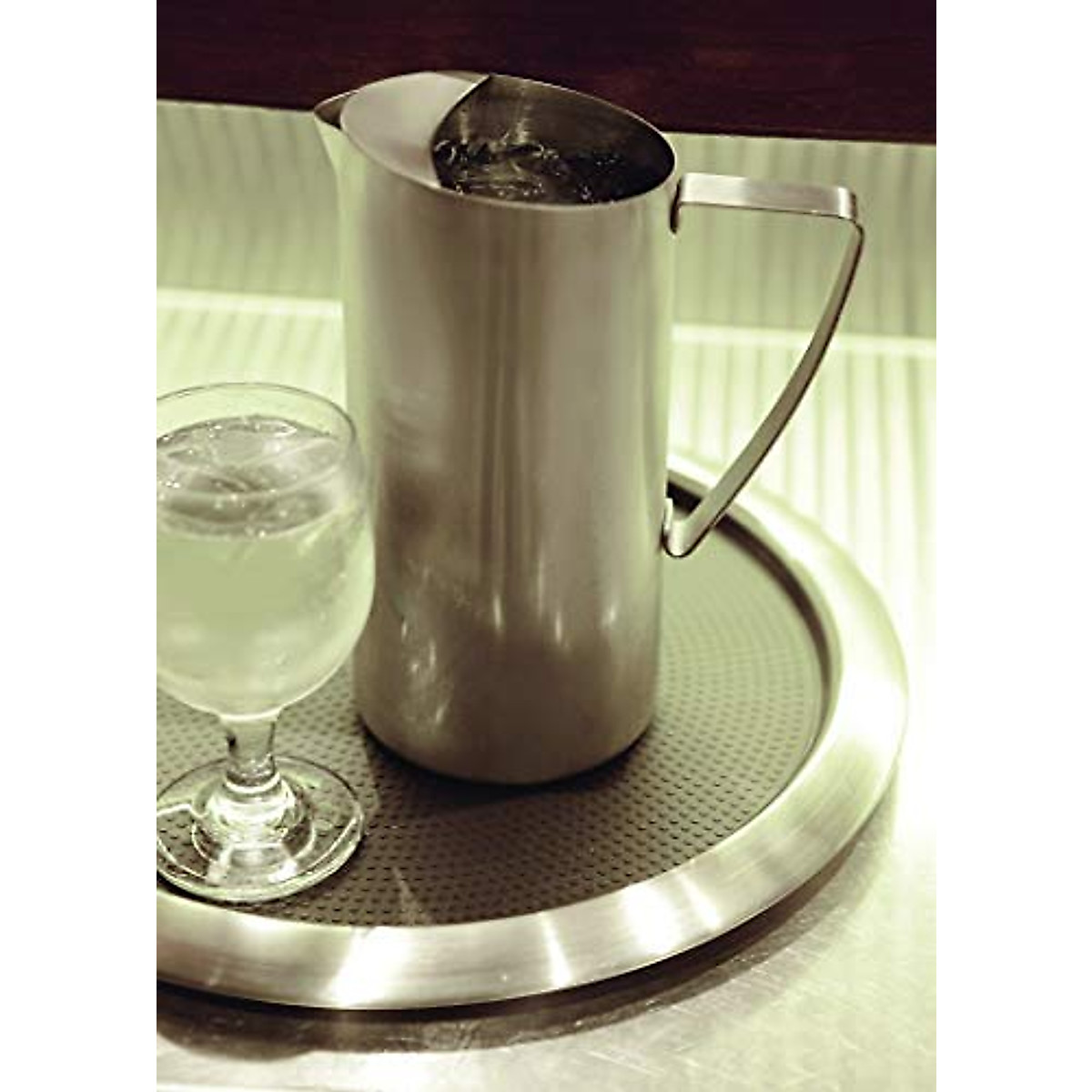 Service Ideas TR1412RI Tray with Removable Insert, 12" Round, Stainless Steel