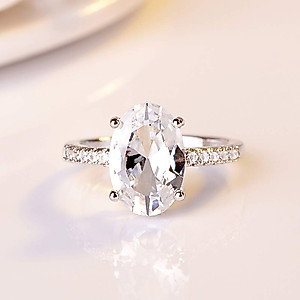 Goldenchen Fashion Jewelry Platinum Plated Sterling Silver Women Wedding Rings 3 Carat Oval Cut Cubic Zirconia Solitaire Engagement Ring (6)