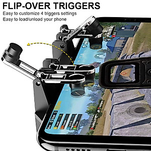 PUBG Mobile Controller with Phone Cooler and 4000mAh Power Bank for PUBG/Fortnite/Call of Duty, 4 Triggers PUBG Game L2R2 Controller Joystick with cooling fan for 4.7-6.5" Android Phones and iPhone