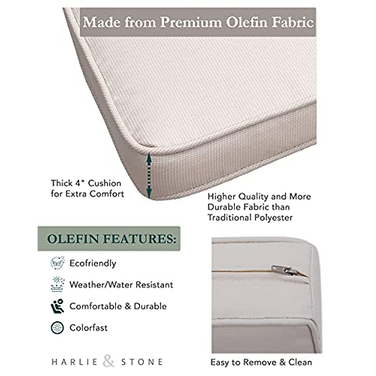 Harlie & Stone Outdoor Swivel Rocker Patio Chairs Set of 2 and Matching Side Table - 3 Piece Wicker Patio Bistro Set with Premium Fabric Cushions Outdoor Furniture (Dark Wicker Chair Beige Cushion)