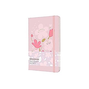 Moleskine Limited Edition Sakura Notebook, Hard Cover, Large (5" x 8.25"), Ruled/Lined, Graphic 1, 240 Pages