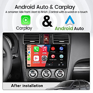 Car Radio Stereo for Subaru Forester WRX STI Impreza 2016-2018, Biorunn Android 11 9 inch Octa Core Car GPS Navi Wireless Carplay Auto Head Unit IPS Touchscreen BT FM AM RDS DSP, 2GB 32GB