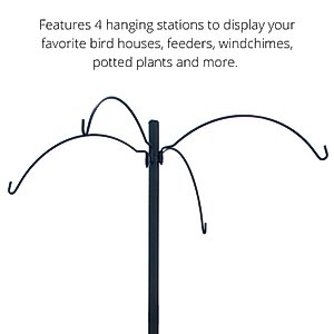 Squirrel Stopper Sequoia Squirrel Proof Pole System with 4 Hanging Stations - Bird Feeder Pole System Only