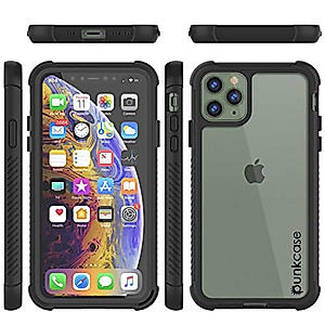 PunkCase iPhone 11 Pro Max Case [Spartan Series] Clear Rugged Heavy Duty Cover W/Built in Screen Protector | Ultra Slim 360 Full Body Protection Compatible W/Apple iPhone 11 Pro Max [Black]