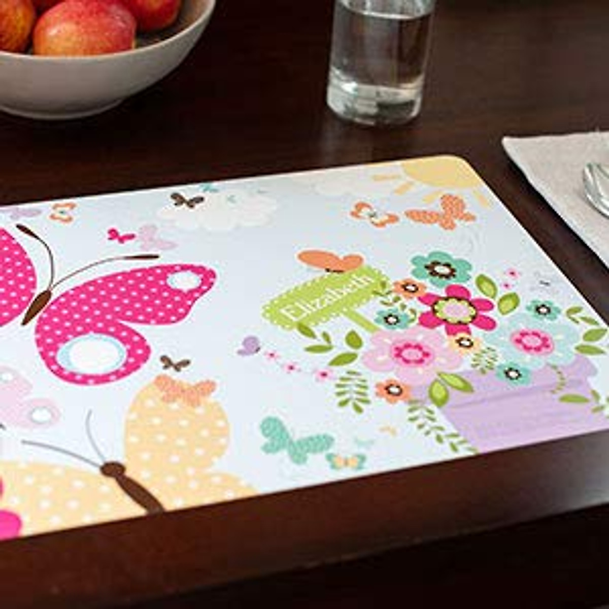Personalized Placemat for Kids, Butterflies - I See Me!