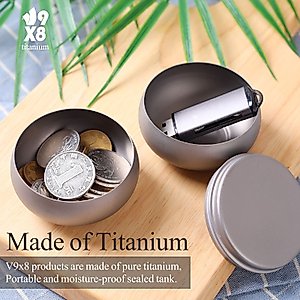Airtight storage container with lid, airtight and waterproof containers - all made of pure titanium - keep content fresh and dry (1)