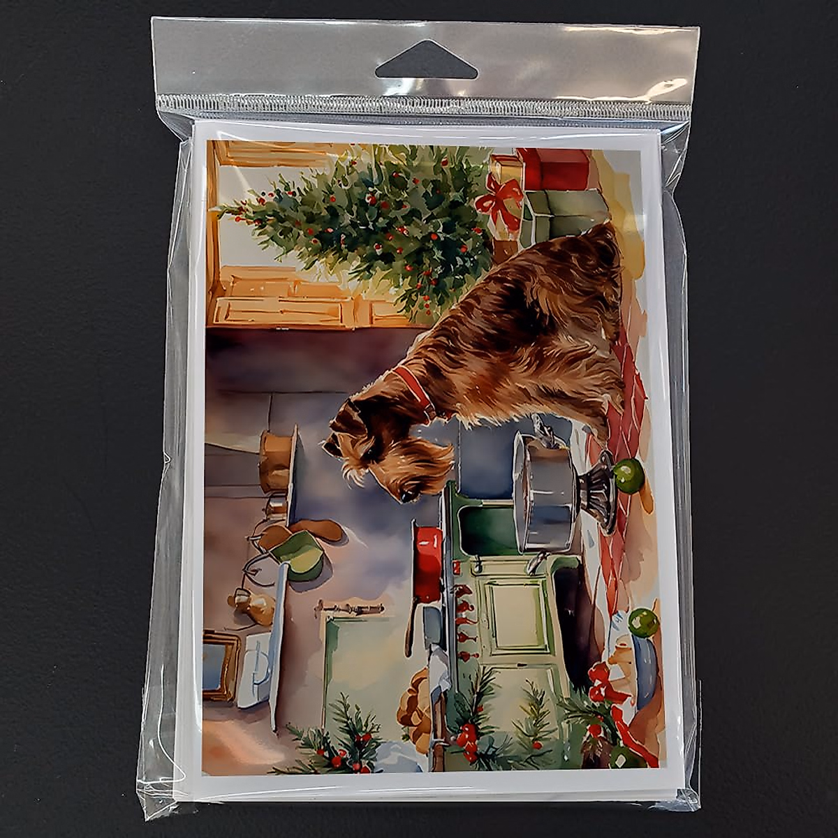 Caroline's Treasures DAC3818GCA7P Irish Terrier Christmas Cookies Greeting Cards Pack of 8 Blank Cards with Envelopes Whimsical A7 Size 5x7 Blank Note Cards