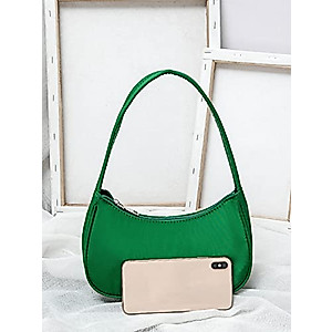 GORGLITTER Women's Solid Shoulder Bags Minimalist Bag Mini Clutch Tote Handbags Green One Size