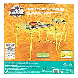 Jurassic World Table & Chair Set Kids Table, 20" L x 20" W x 16.4" H