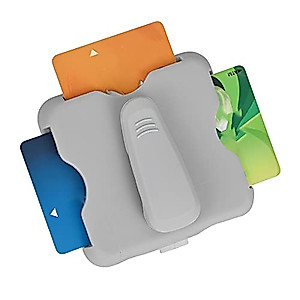 Moly Magnolia Sunglasses Holder for Car, ABS Plastic Eyeglasses Hanger Clip, Slots Visor Clip for Vehicle Accessories Storage Ticket Card Mounter, Suitable for SUV Pickup Truck All Models (Gray)