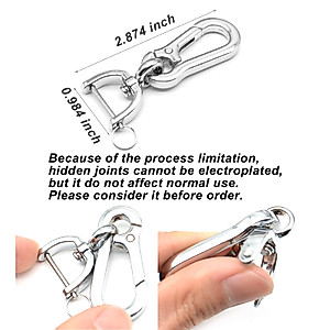 INFIPAR Car Keychain Metal Key Chain for Car Fob Key Ring Key Clip with Horseshoe Shaped Anti-Lost D-Ring for Men and Women 2 Pack