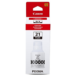 Canon GI-21 Pigment Black Ink Bottle, Compatible to G3260, G2260 and G1220 Supertank Printers (one Size)