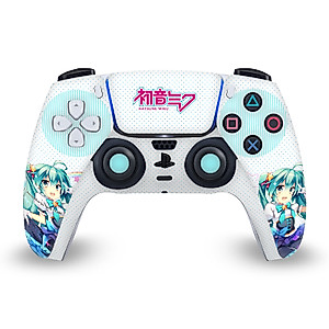 Head Case Designs Officially Licensed Hatsune Miku Stars And Rainbow Graphics Vinyl Faceplate Sticker Gaming Skin Decal Cover Compatible With Sony PlayStation 5 PS5 DualSense Controller