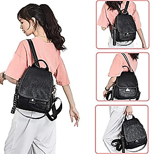 NEEVAS Women Soft Leather Backpack Girls Anti-Theft Fashion Rucksack Handbag Waterproof Shoulder Bag Convertible Backpack