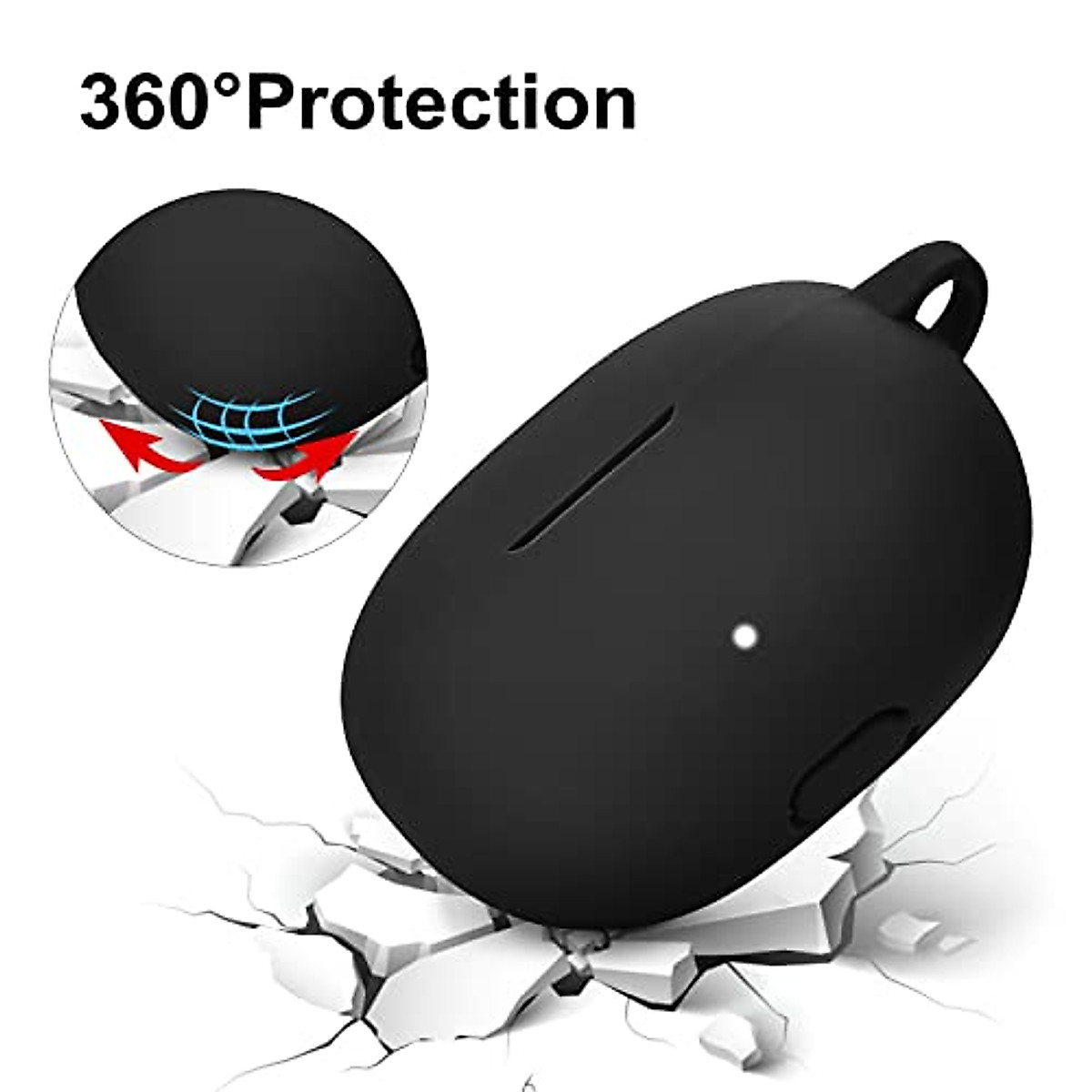 Filoto Case for Beats Studio Buds 2021, Silicone Wireless Earbuds Case Cover with Bracelet Keychain for Women Girls (Black)