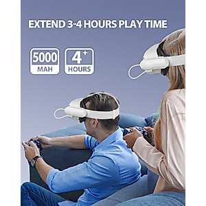 Hanpusen Battery Pack for Oculus Quest 2, 5000mAh Portable Charger for Meta Oculus Quest 2 Accessories, Compatible with Quest 2 Oculus Original Strap and Elite Strap Extended VR Play time