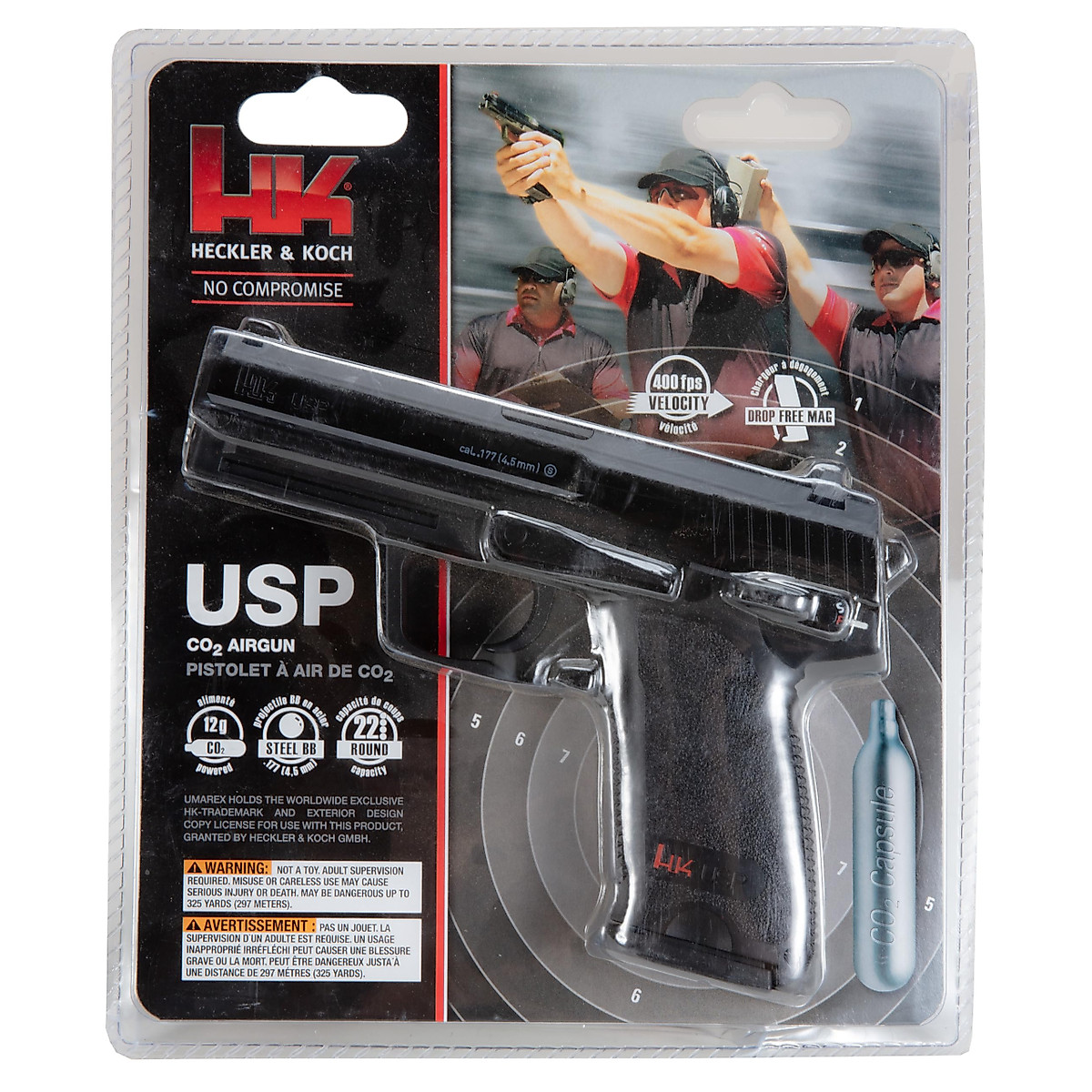 Umarex HK Heckler & Koch USP .177 Caliber BB Gun Air Pistol, Standard Action, Black (2252300)
