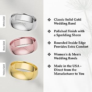 EWB Signature Jewelry Classic 6mm Solid Gold Wedding Band in 14K Yellow Gold, Comfort Fit, Finger Size 9.5