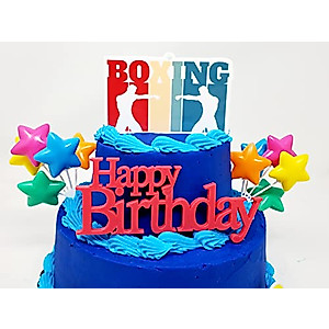 Boxing Themed 7 Piece Boxer Birthday Cake Topper Set