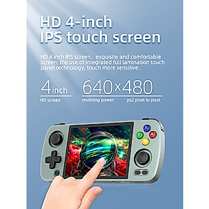 RG405M Retro Game Player Android 12 Handheld Game Console 4’’ IPS Touch Screen Resolution 640*480 Built-in Hall Joystick 128G TF Card with 3170+ Retro Games 64-bit Classic Game Console