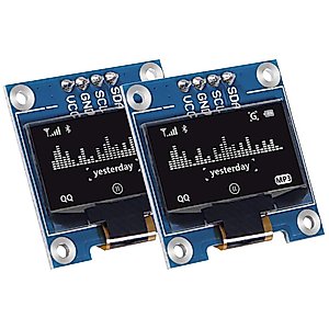 ALMOCN 2PCS 0.96" OLED Module I2C IIC Serial 12864 128X64 OLED Display Module with SSD 1306 Driver (White OLED)