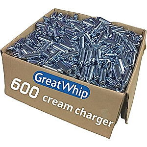 GreatWhip Whipped Cream Charger 600 Count / 1 Box Original Flavor Overstocked 5 Years Shelf Life Whip Cream Tank Cartridges