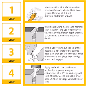 Sikaflex Self Leveling Sealant, Sandstone, Polyurethane with an Accelerated Curing Capacity for Sealing Horizontal Expansion Joints in Concrete, 29 fl. oz Cartridge