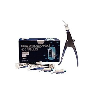 GC America 439451 Fuji Ortho LC Dual Cure Resin Modified Glass Ionomer Cement for Orthodontic Bonding Starter Package, Includes 50 Capsules, 1 Ortho Conditioner and 1 Capsule Applier (Pack of 50)