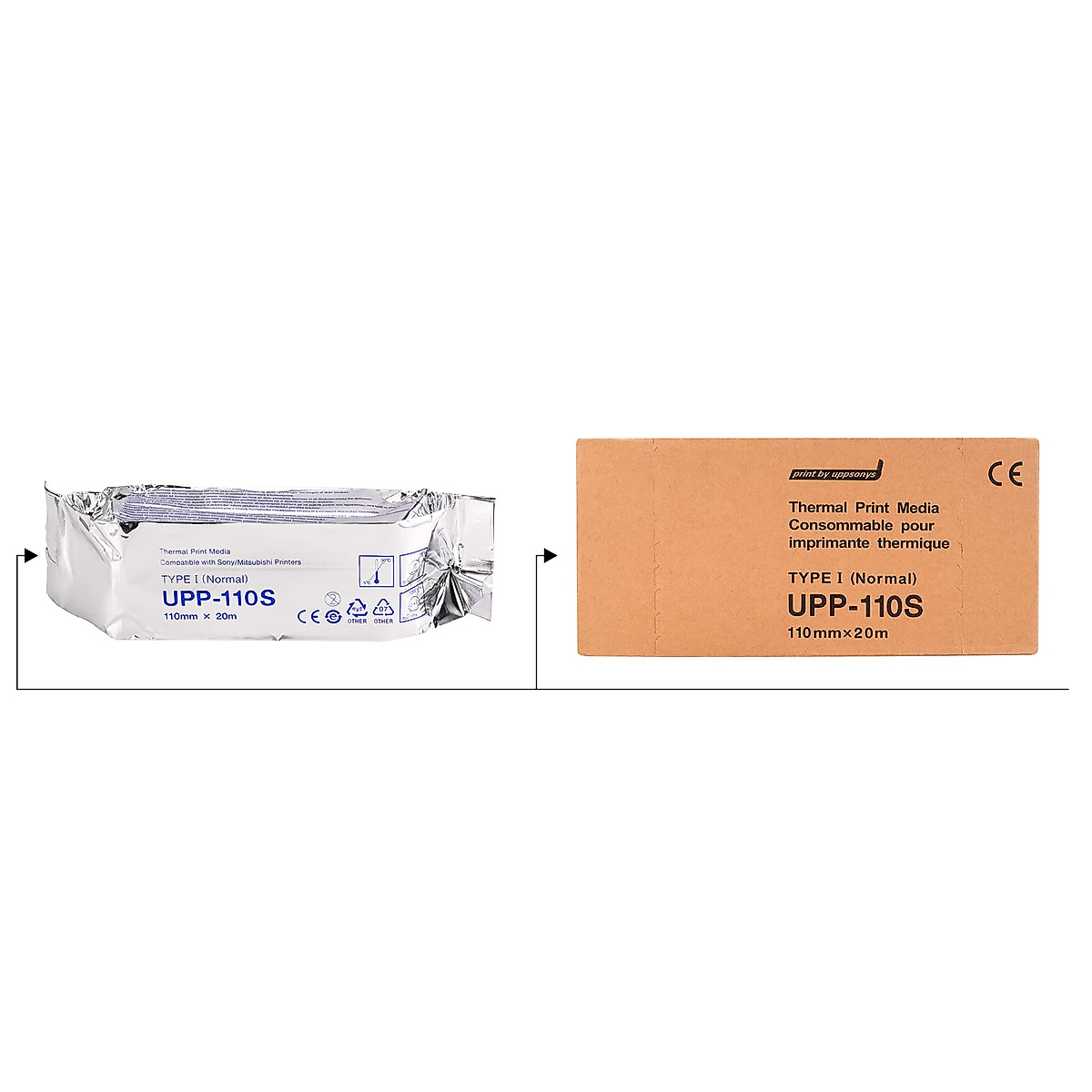 UPPsonys Compatible Upp110s Ultrasound Paper For Printer,Uppsonys upp-110s Type I High compatible Thermal Print Film/Media 10 Rolls