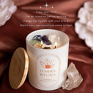 Crystal Candle, Chakra Candle, Spiritual Candle, Intentional Meditation Candles, Candles with Crystals Inside, Manifestation Candle, Healing Stones Crystal Candles, Real Crystal Healing Candle