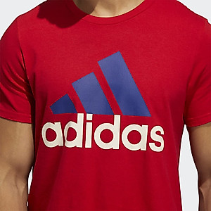 adidas Basic Badge of Sport Tee Scarlet/Victory Blue/Wonder White MD